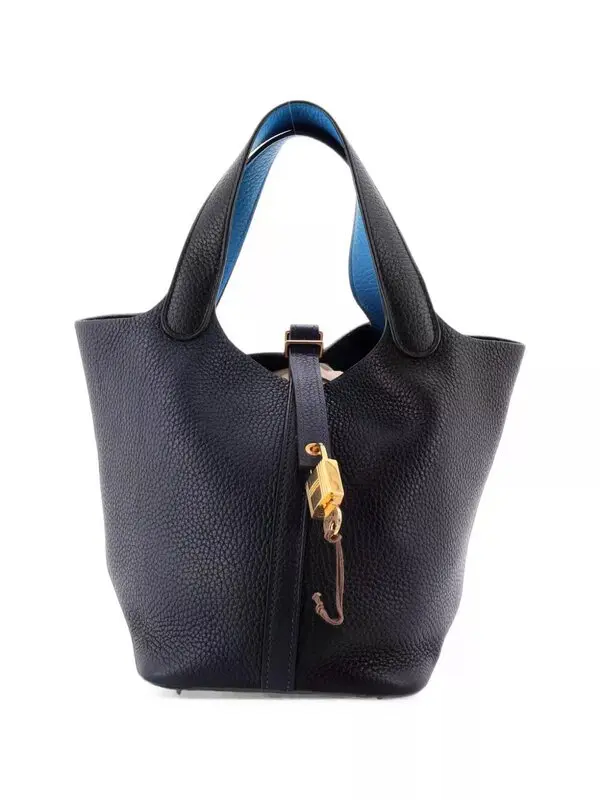 Hermès Picotin Lock Bag Tricolor Clemence Pm Bucket Bag