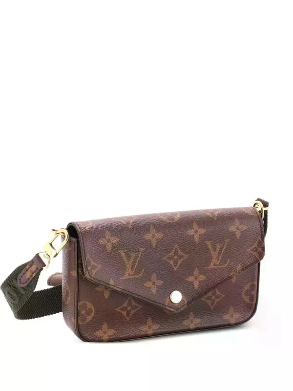 LOUIS VUITTON Felicie Strap & Go Handbag Monogram Canvas Crossbody Bag - Brown