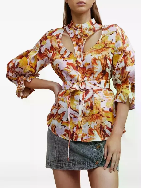 Acler Watson Cut-out Belted Blouse