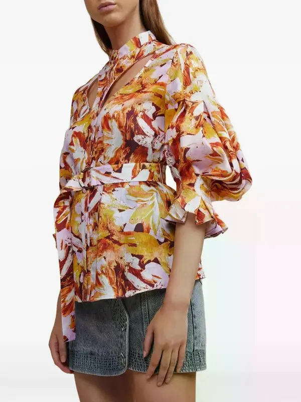 Acler Watson Cut-out Belted Blouse