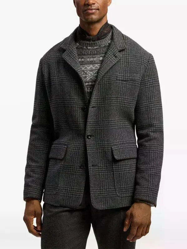 Ralph Lauren Purple Label Glen-check Suede-trim Cashmere Jacket