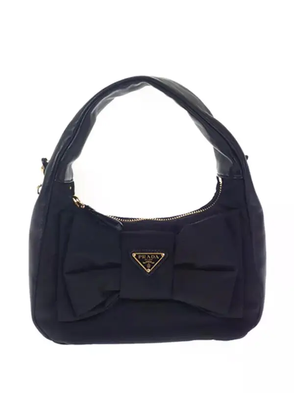 Prada 2013-2026 Mini Re Nylon And Nappa Bow Satchel