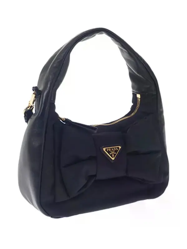 Prada 2013-2026 Mini Re Nylon And Nappa Bow Satchel