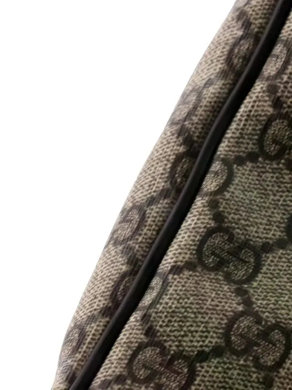 Gucci Zip Top Messenger Bag Gg Coated Canvas Large Crossbody Bag