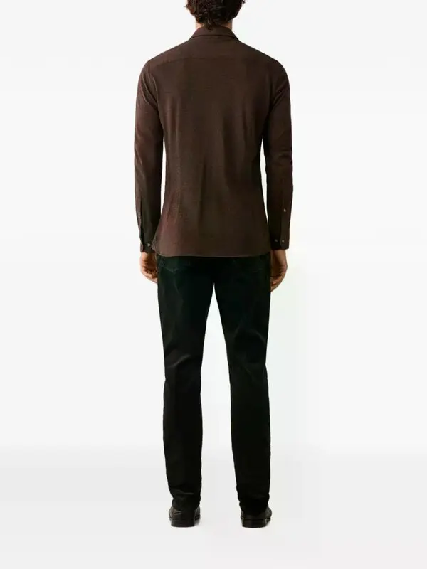 HACKETT  Jersey-piqué Buttoned Shirt