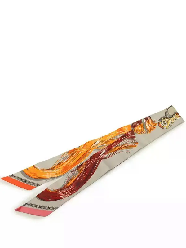 Hermès 2000-2026 Cavalcades Silk Twilly Scarf Scarves - Grey