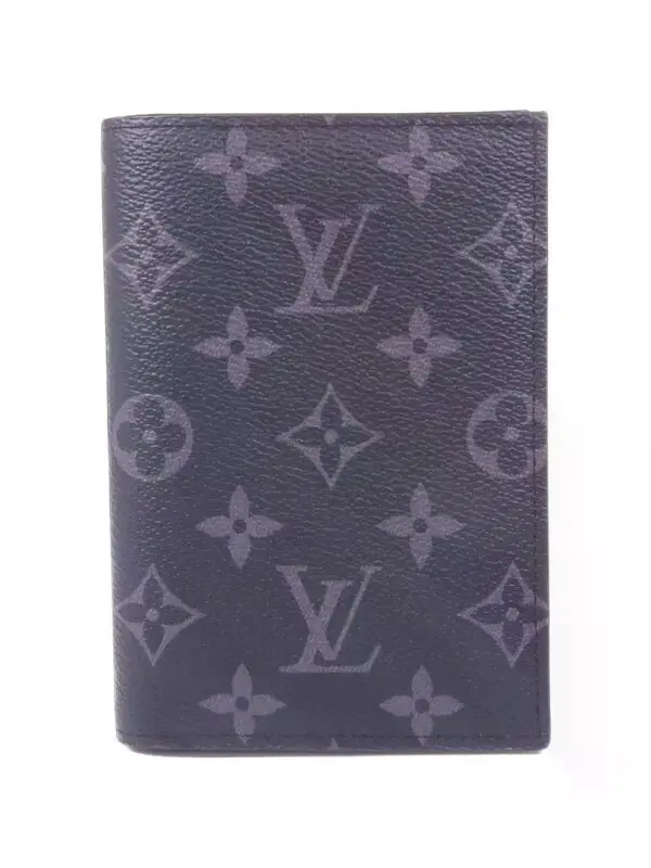 LOUIS VUITTON Monogram Eclipse Passport Cover - Black