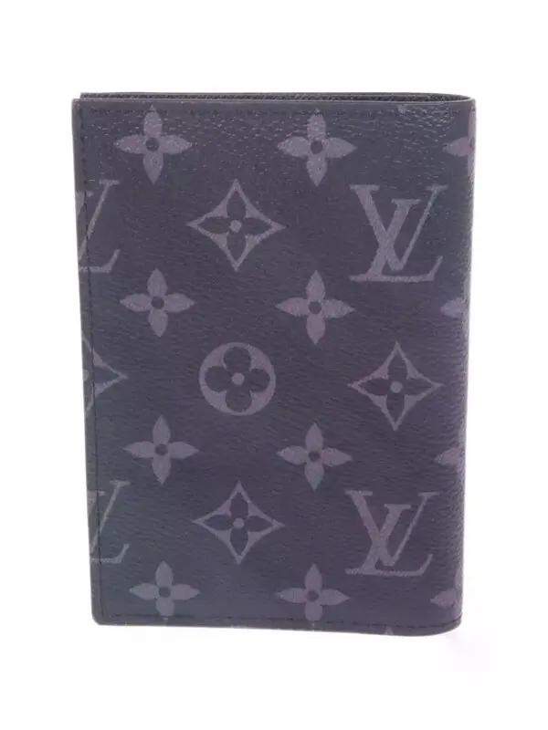 LOUIS VUITTON Monogram Eclipse Passport Cover - Black