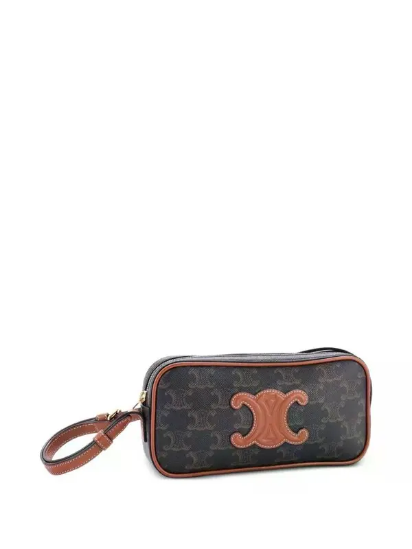 Celine Cuir Triomphe Camera Shoulder Bag Triomphe Coated Canvas With Leather Small Crossbody Bag - Brown