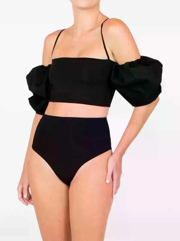 MAYGEL CORONEL Nass Puffy-sleeve Bikini - Black