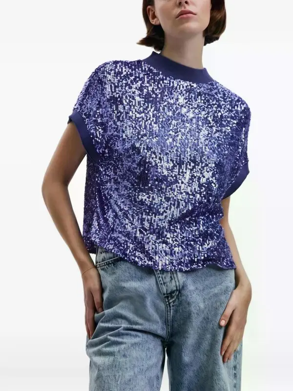 IN THE MOOD FOR LOVE Cosima Sequin-embellished Top - Blue