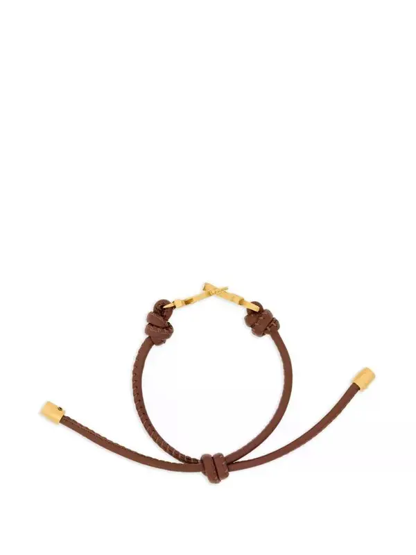 Saint Laurent Cassandre Cord Bracelet In Leather