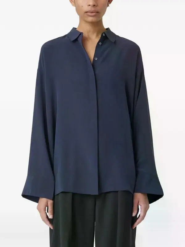 Closed Pearl-button Silk Shirt