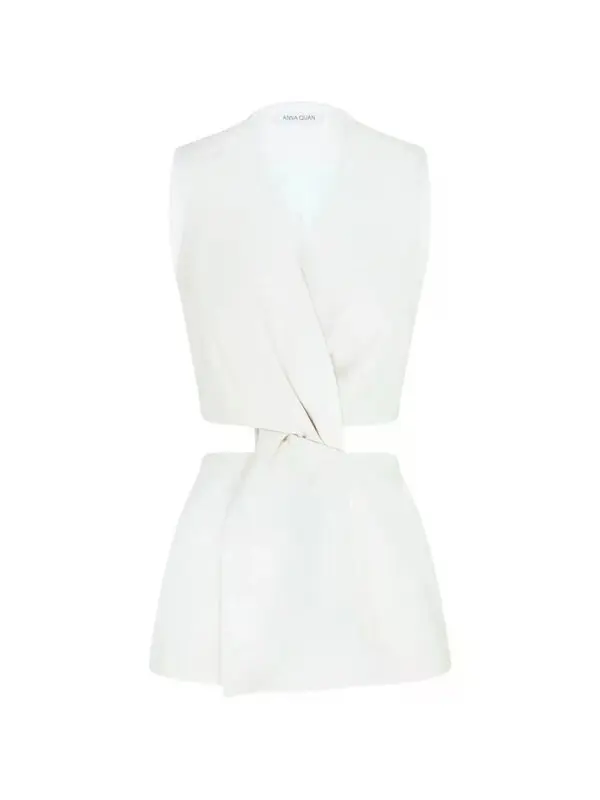 Anna Quan Sia Wrap-front Vest - Neutrals