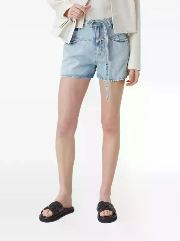 Closed Jocy Belt-tie Denim Shorts - Blue