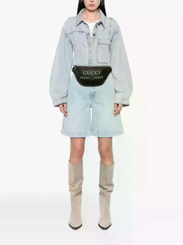 Gucci 2000-2015 Leather Logo Web Belt Bag