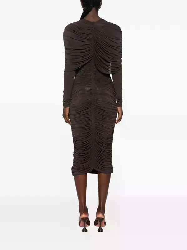 Magda Butrym Ruched Draped-detail Midi Dress