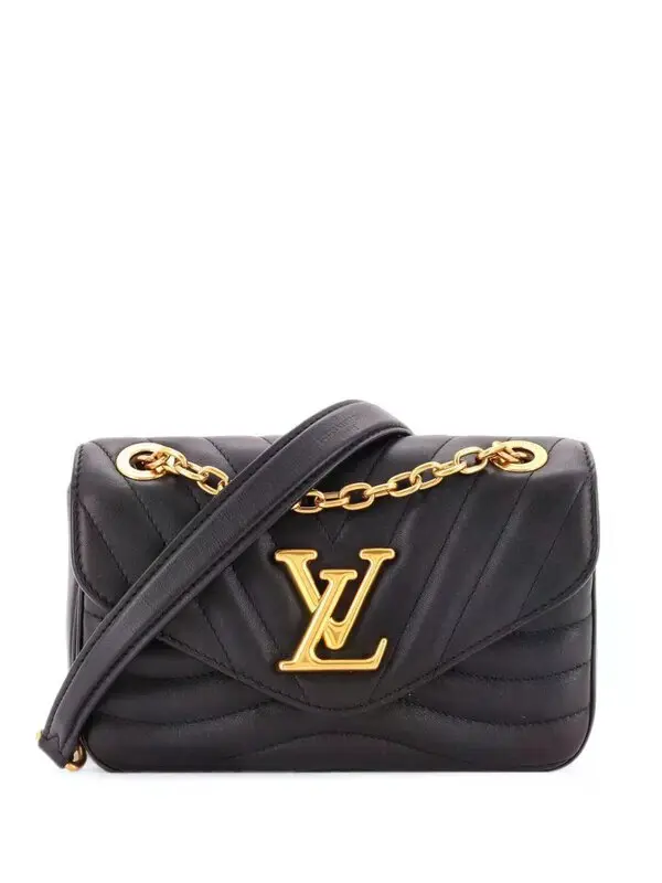 LOUIS VUITTON New Wave Chain Bag Nm Quilted Leather Pm Crossbody Bag - Black