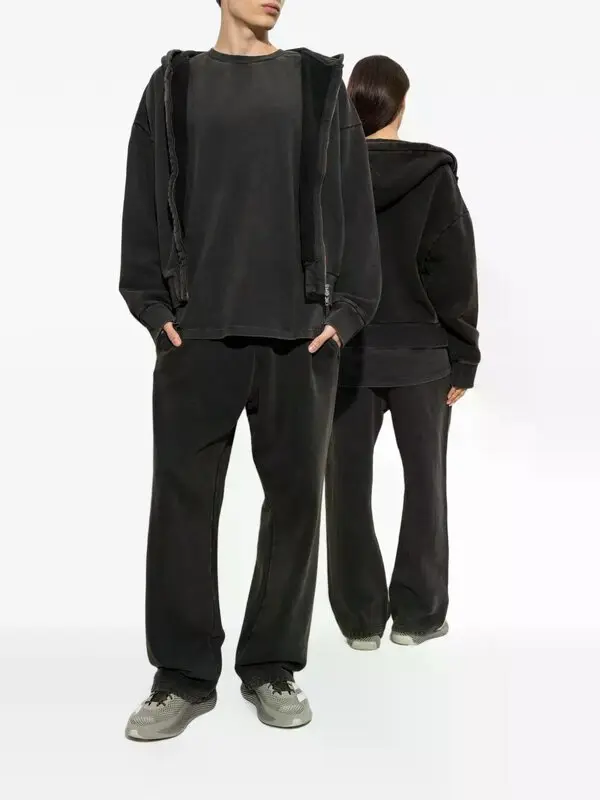 ENTIRE STUDIOS Faded-effect Zip-up Hoodie - Black