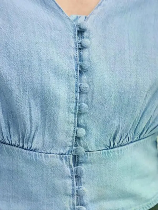 LEVI'S Buttoned V-neck Blouse