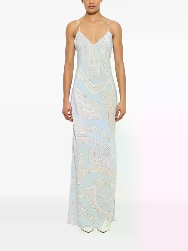 Emilio Pucci Labirinto-print Crêpe De Chine Dress