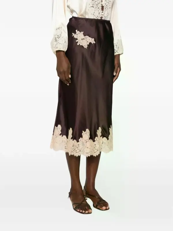 DÔEN Elowette Lace-trim Midi Skirt