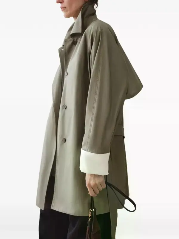 LESS Belted Panelled-sleeve Trench Coat