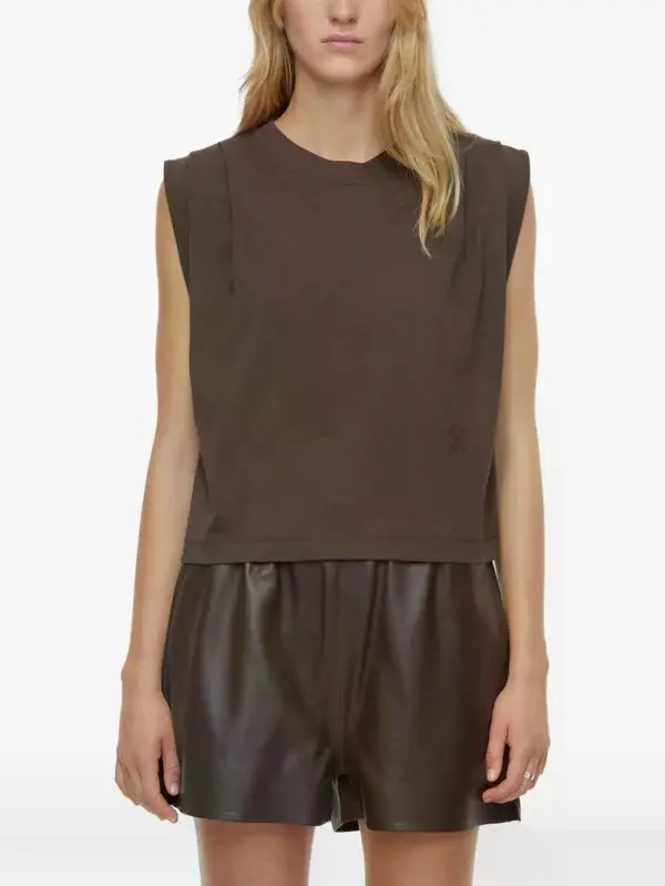 Closed Pleated Sleeveless Top