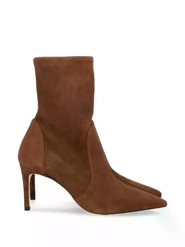 STUART WEITZMAN Power Suede Ankle Boots - Brown