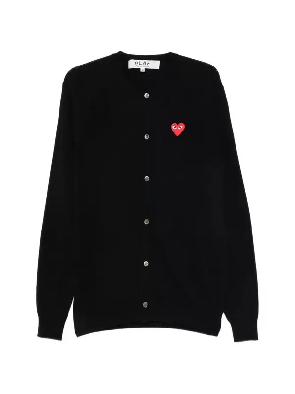 Play Comme Des Garcon Heart-patch Cardigan