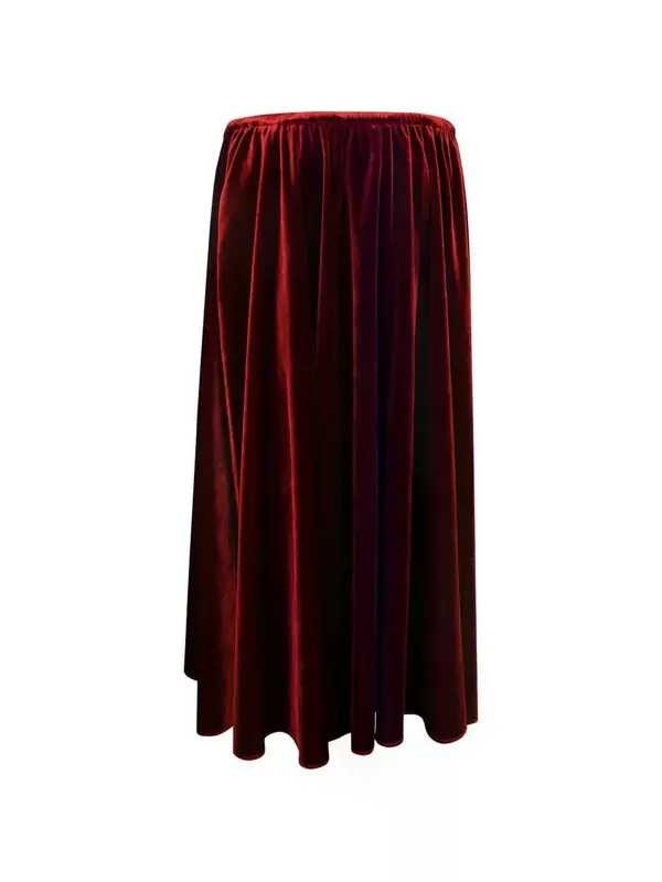 Alberta Ferretti Velvet Pleated Maxi Skirt