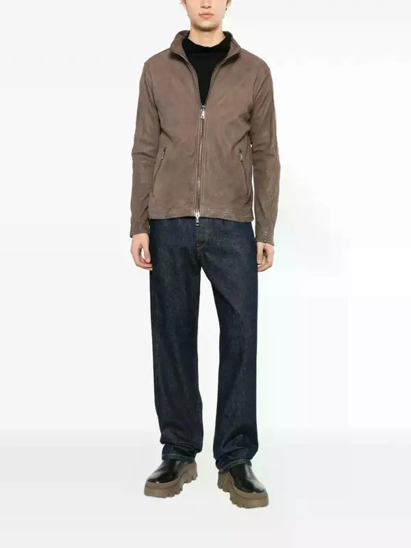 GIORGIO BRATO Leather Zip-up Jacket
