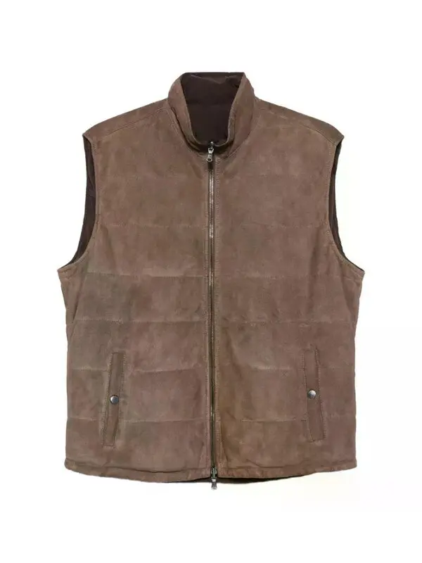 BARBA NAPOLI Quilted Suede Gilet