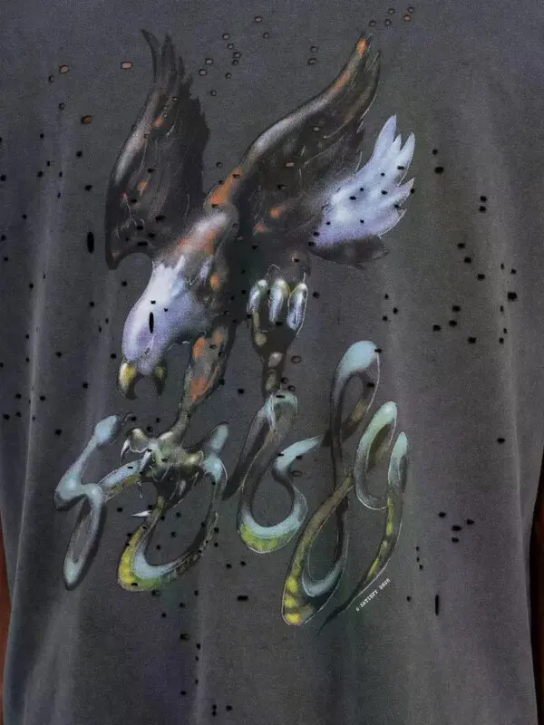 Satisfy Graphic-print Distressed T-shirt