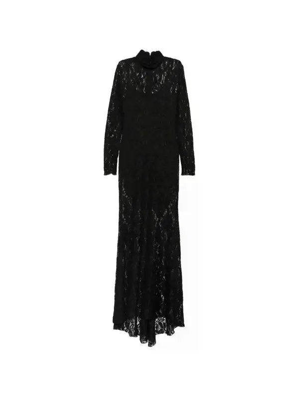 ALESSANDRO LEGORA Lace-overlay Maxi Dress - Black