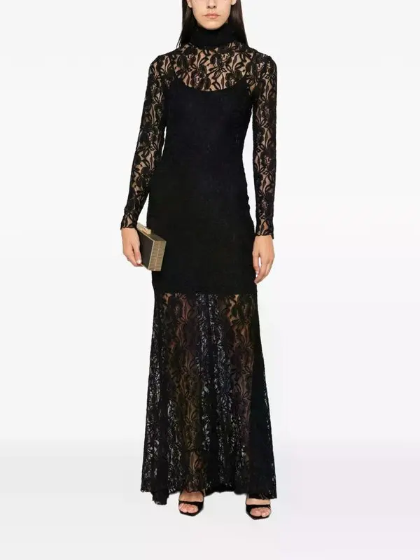 ALESSANDRO LEGORA Lace-overlay Maxi Dress
