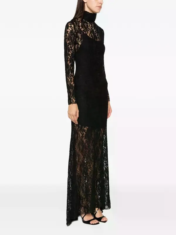 ALESSANDRO LEGORA Lace-overlay Maxi Dress