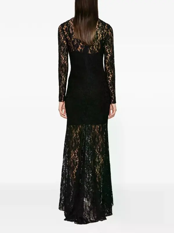 ALESSANDRO LEGORA Lace-overlay Maxi Dress