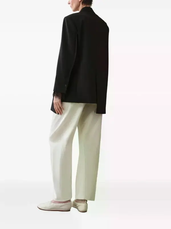 LESS Lace-trim Double-breasted Blazer