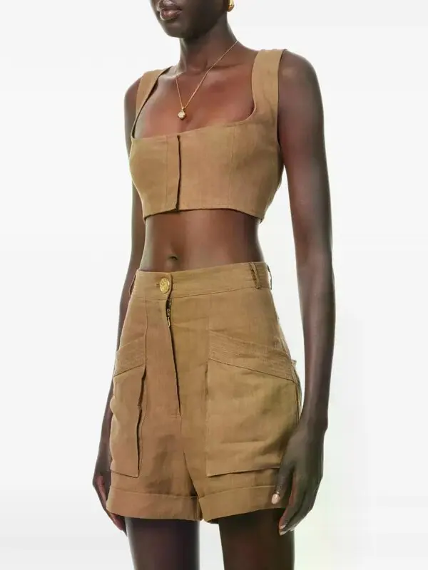 Le Kasha Jirja Linen Crop Top