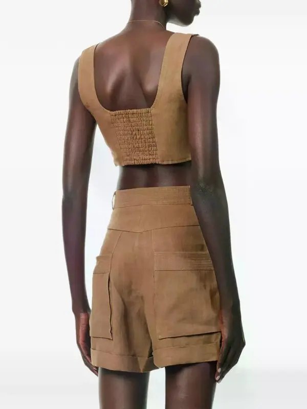 Le Kasha Jirja Linen Crop Top