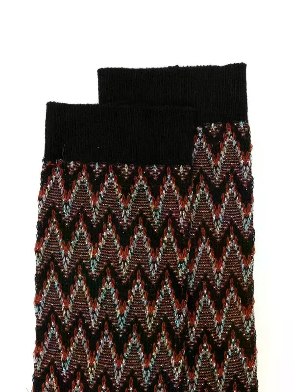 Missoni Zigzag-knit Socks - Black