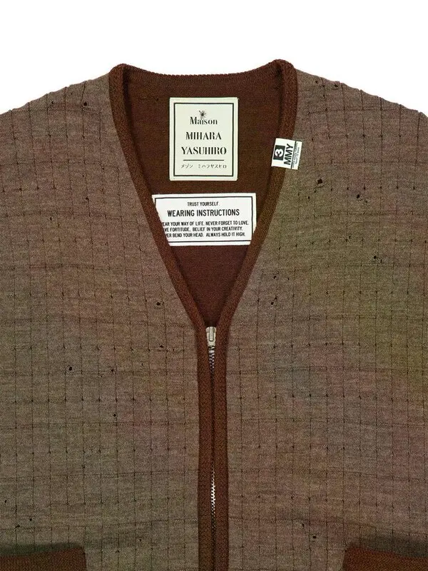 Mihara Yasuhiro Distressed Knit Cardigan