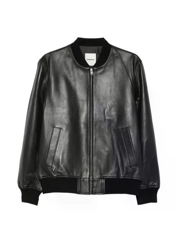 Sandro Zip-up Leather Jacket