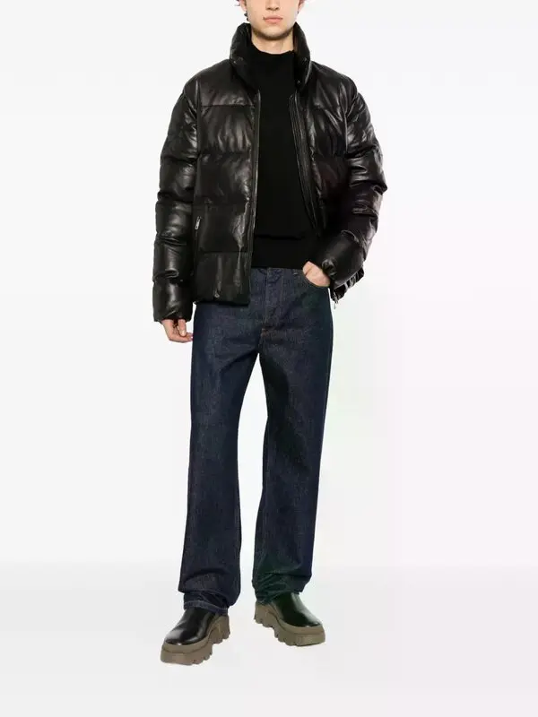GIORGIO BRATO Quilted Leather Puffer Jacket