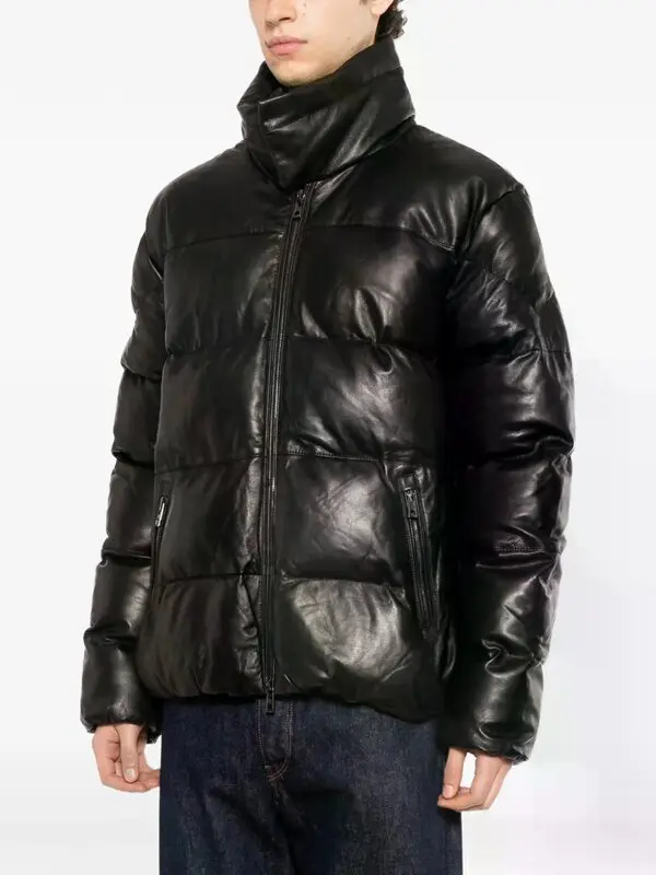 GIORGIO BRATO Quilted Leather Puffer Jacket