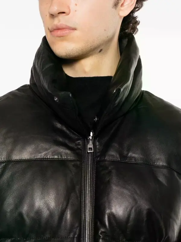 GIORGIO BRATO Quilted Leather Puffer Jacket