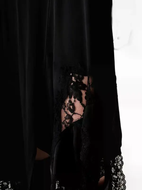Vetements Lace-trim Asymmetric Midi Skirt