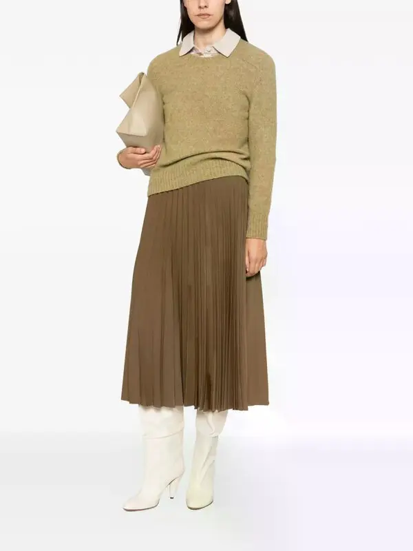 I BLUES Pleated Midi Skirt