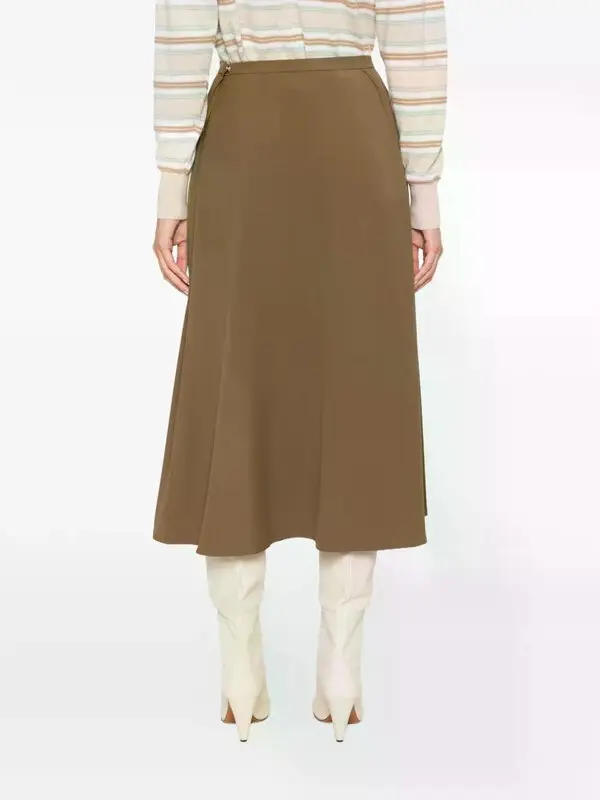 I BLUES Pleated Midi Skirt